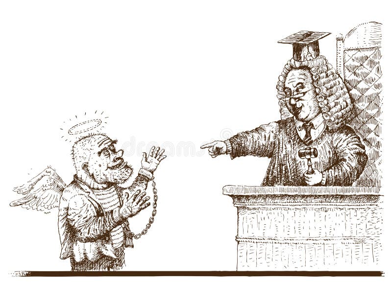 Juez y demandado (vector) ilustración del vector. Ilustración de ...