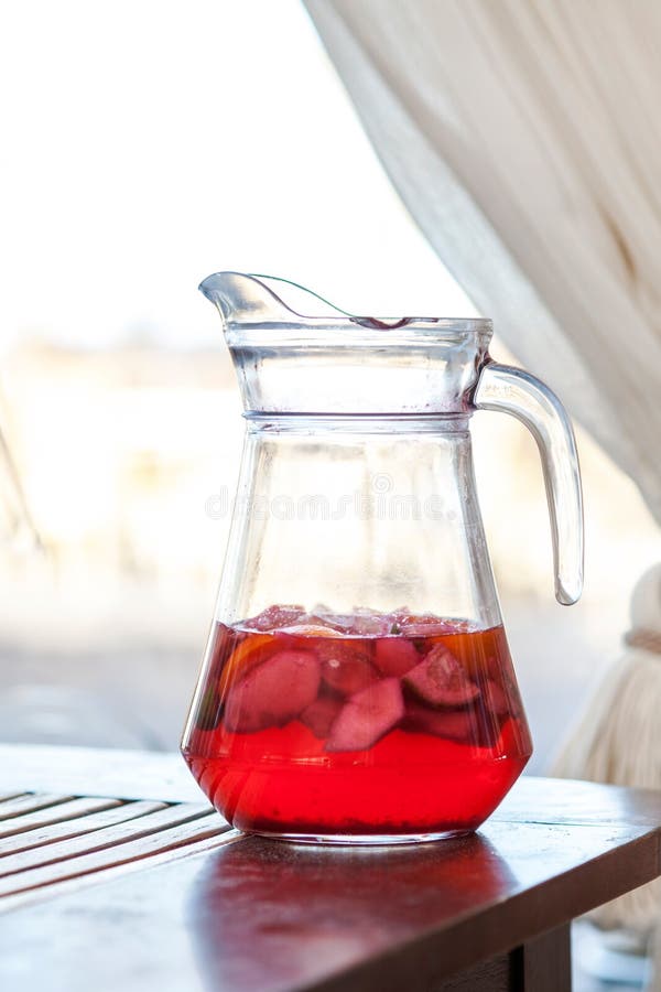 Jug of Fresh Red Fruit Drink Stock Image - Image of food, cold: 32118369