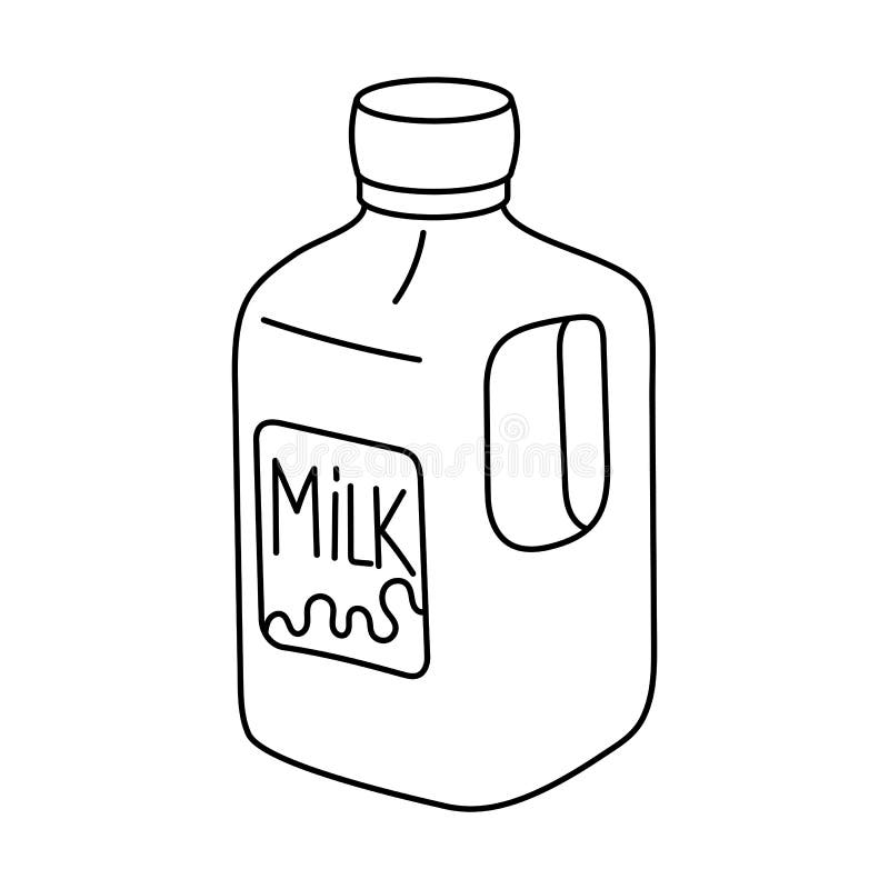 Jug of Milk. Editable Outline Stroke. Vector Line Icon. Stock Vector ...