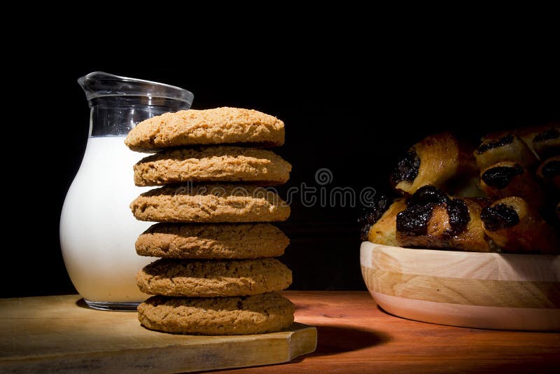 Milk and sweets stock photo. Image of bake, chocolate - 151747530