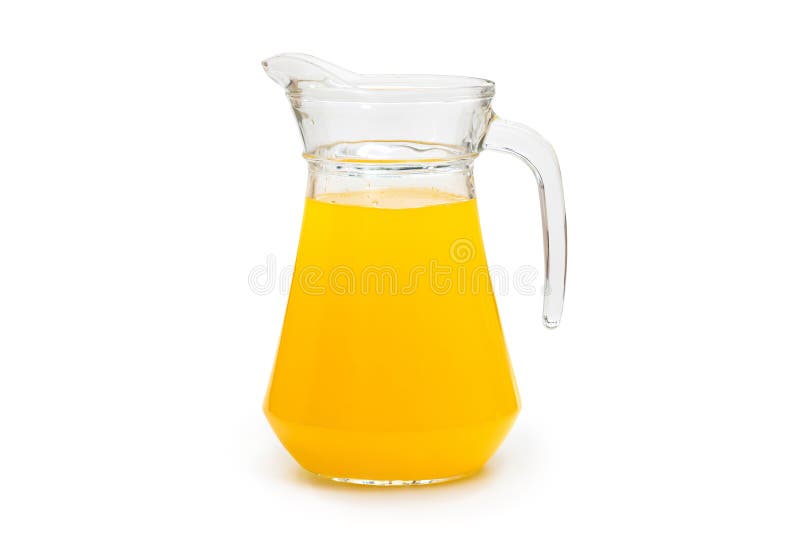 Jug with Orange Juice Isolated on White Background Stock Photo - Image ...