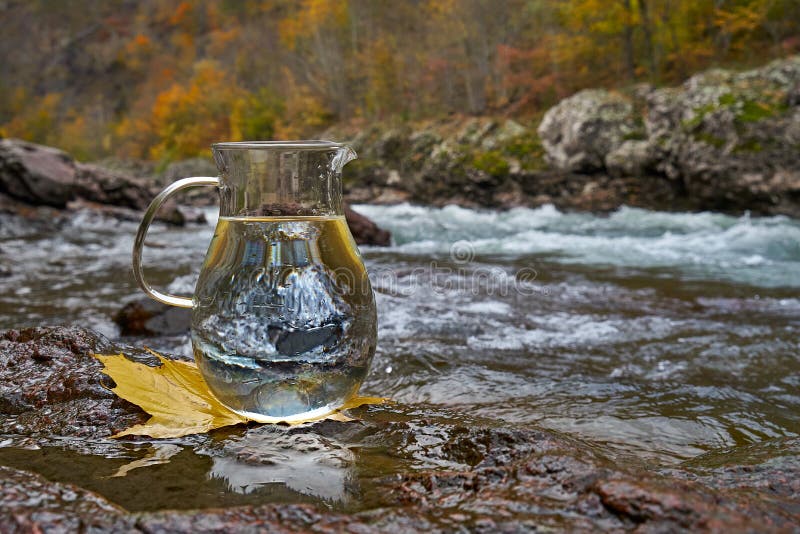 Jug of a Pure River of Water Stock Image - Image of clear, pristine ...