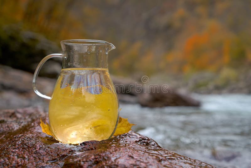 Jug of a Pure River of Water Stock Image - Image of potable, alpine ...