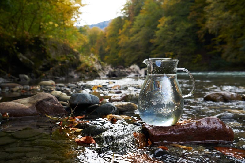 Jug of a Pure River of Water Stock Photo - Image of pleasure, brook ...