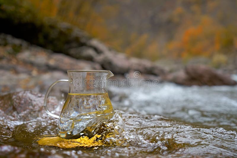 Jug of a Pure River of Water Stock Image - Image of potable, alpine ...
