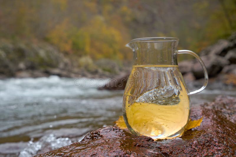 Jug of a Pure River of Water Stock Image - Image of pitcher, coolness ...
