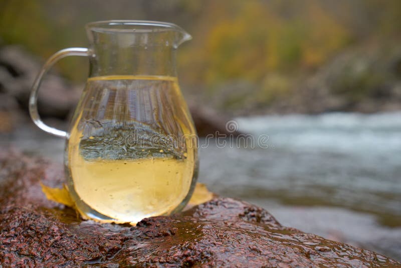 Jug of a Pure River of Water Stock Image - Image of potable, alpine ...