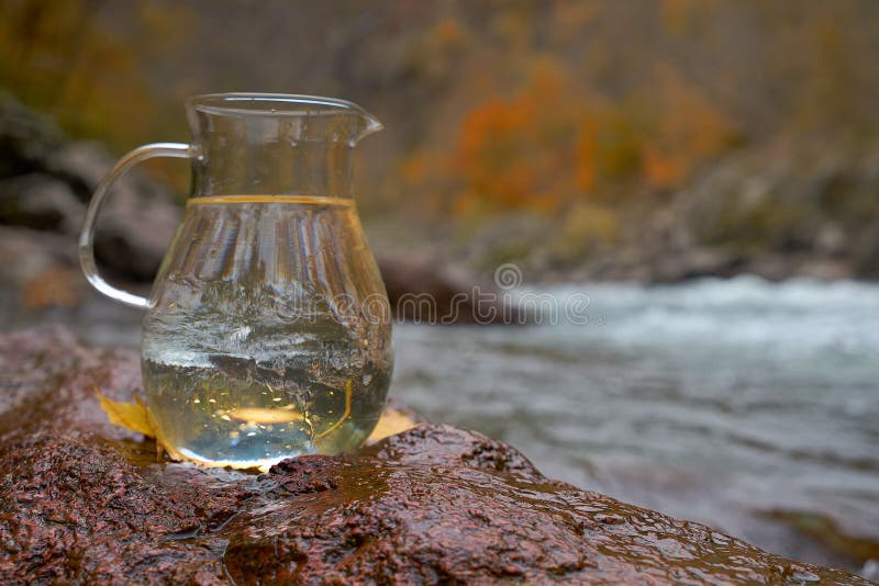 Jug of a Pure River of Water Stock Image - Image of potable, alpine ...