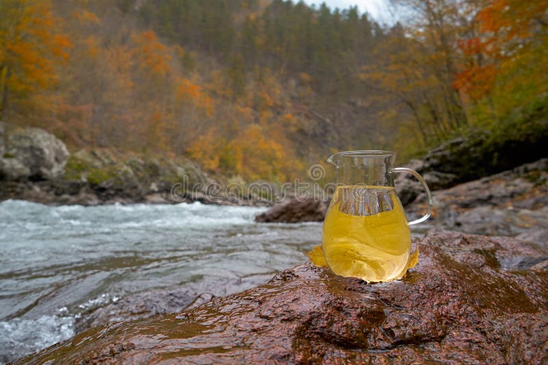 Jug of a Pure River of Water Stock Image - Image of potable, alpine ...