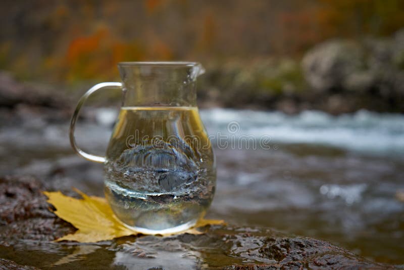Jug of a Pure River of Water Stock Image - Image of potable, alpine ...