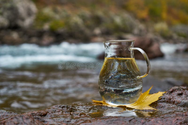 Jug of a Pure River of Water Stock Image - Image of potable, alpine ...