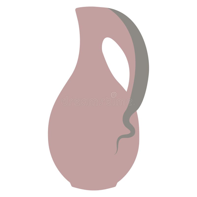 Jug by a Simple Color Shape in Flat Stock Vector - Illustration of ...