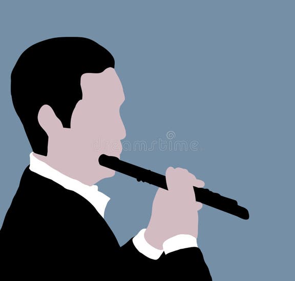 Flautista stock de ilustración. Ilustración de trazado - 523057