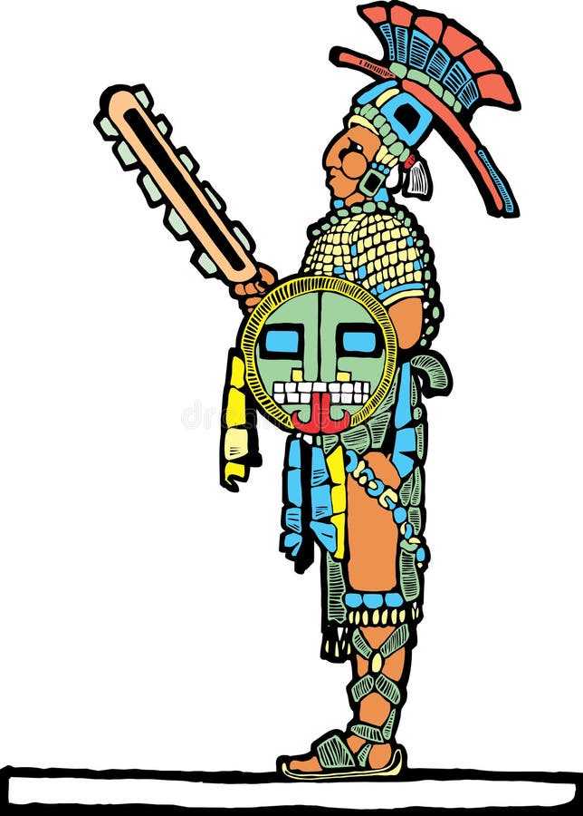 Rey y guerrero mayas ilustración del vector. Ilustración de batalla ...
