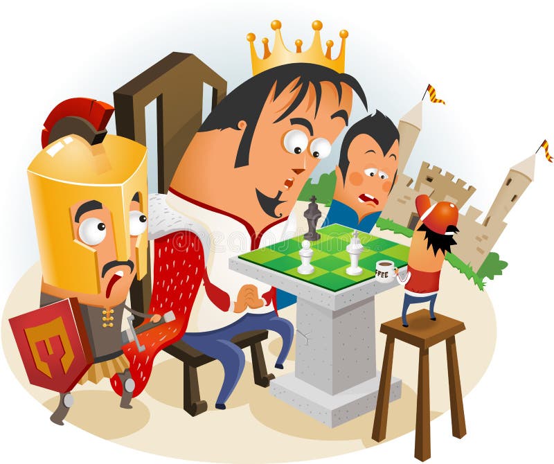 Jugar a ajedrez con el rey ilustración del vector. Ilustración de éxito ...