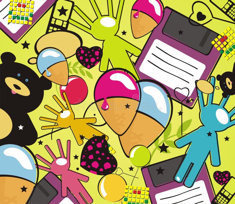 Jugendlich Hintergrundkarikatur Stock Abbildung - Illustration von ...