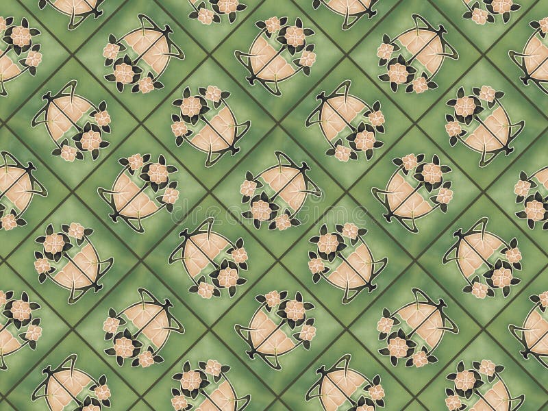 Jugendstiltegels stock foto. Image of tegels, perzik - 34484726