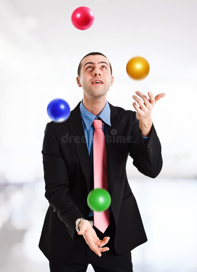 Businessman Juggling His Priorities Stock Image - Image of leisure ...
