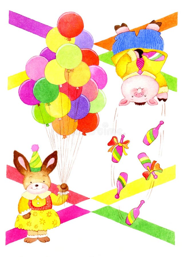 The Clown stock illustration. Illustration of mylar, balloons - 2130866