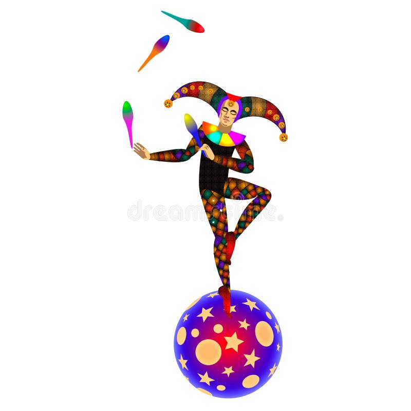 Juggler on the Ball. Circus Trick Stock Vector - Illustration of ...