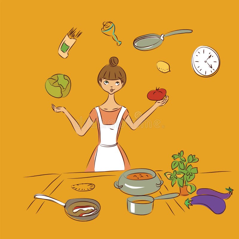 Juggler Cook Vector Illustration Doodle Sketch Isolated Stock Vector ...