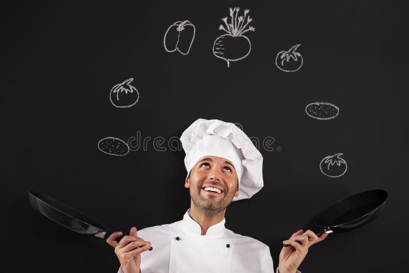 Jugglery with vegetable stock image. Image of blackboard - 31520825