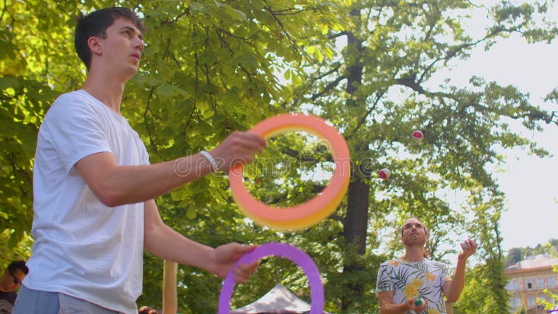 Juggling Boosts Brain Development. Circus Lessons in the Summer Park ...
