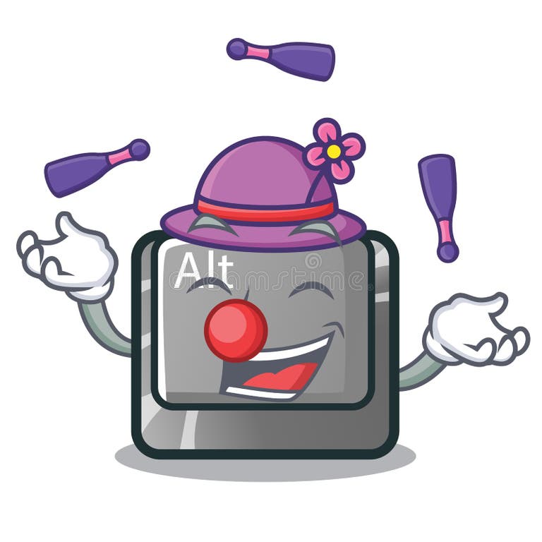 Juggling Cartoon Alt Button on the Table Stock Vector - Illustration of ...