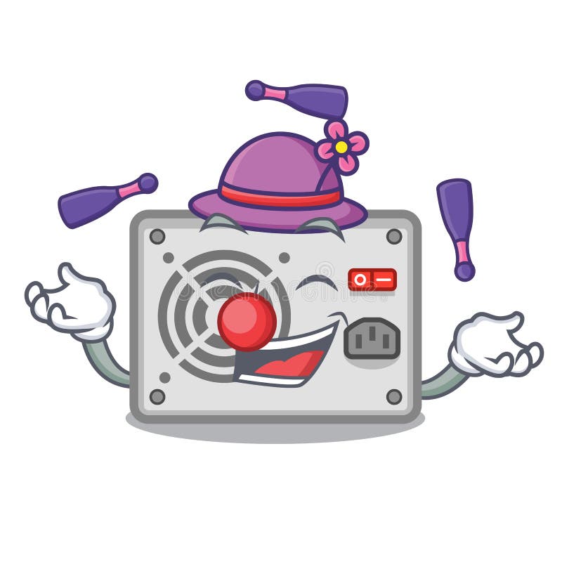 Juggling Power Socket Isolated with in Mascot Stock Vector ...