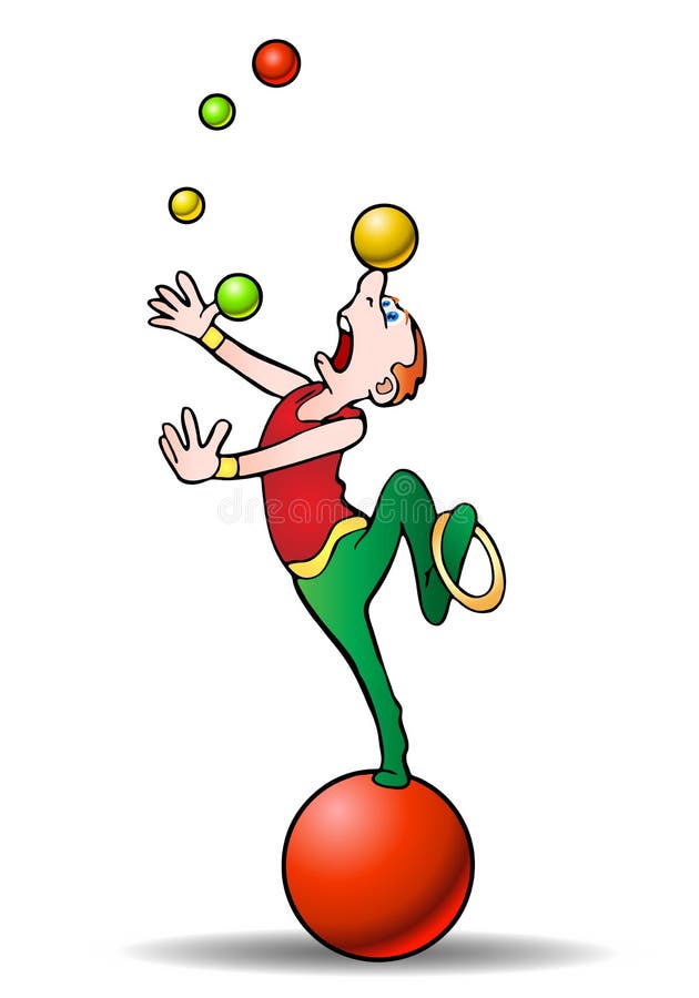 Juggling with Color Balls Acrobat Performer Stock Illustration ...