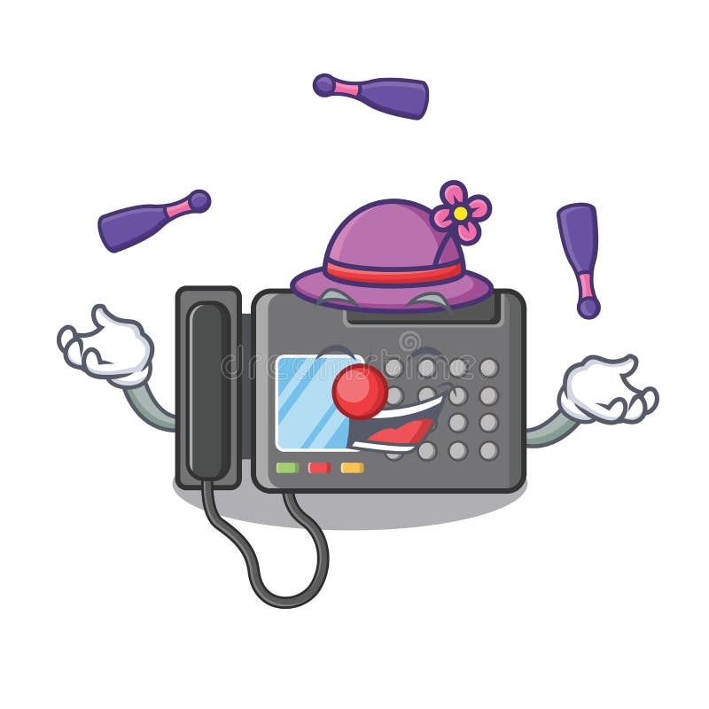 Happy Fax Machine Cartoon