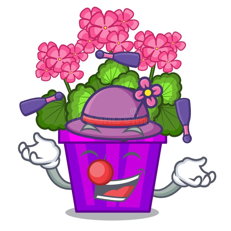Juggling Geranium Flowers in the Cartoon Shape Stock Vector ...