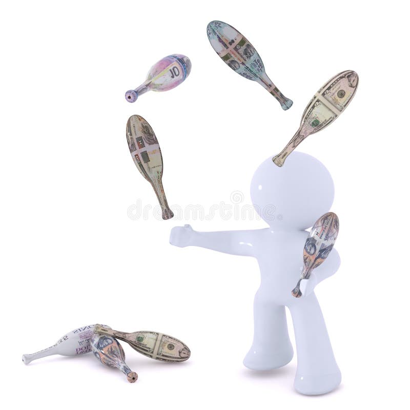 Juggling Money stock illustration. Illustration of happy - 12776977