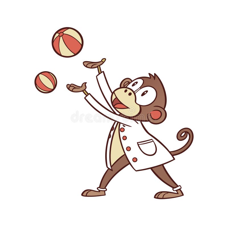 Juggling Monkey in Action stock image. Illustration of wildlife - 358462421