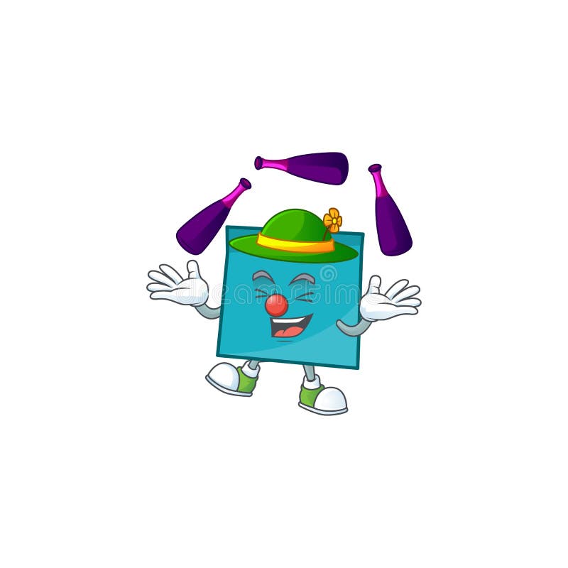 Juggling Rectangle Sticker Paper in Cartoon Character Stock Vector ...
