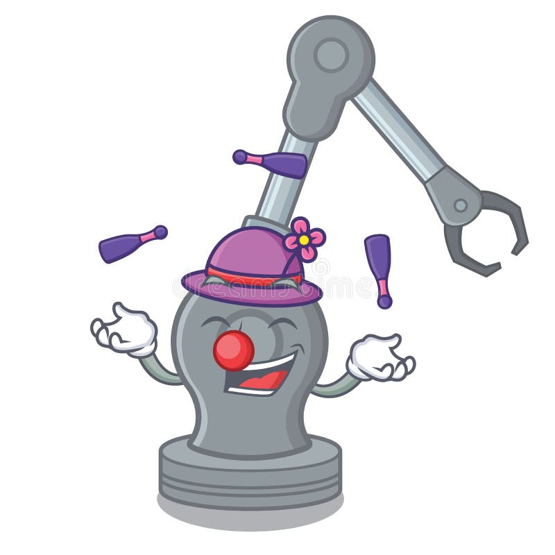 Juggling Robotic Arm Machine Above Cartoon Chair Stock Vector ...