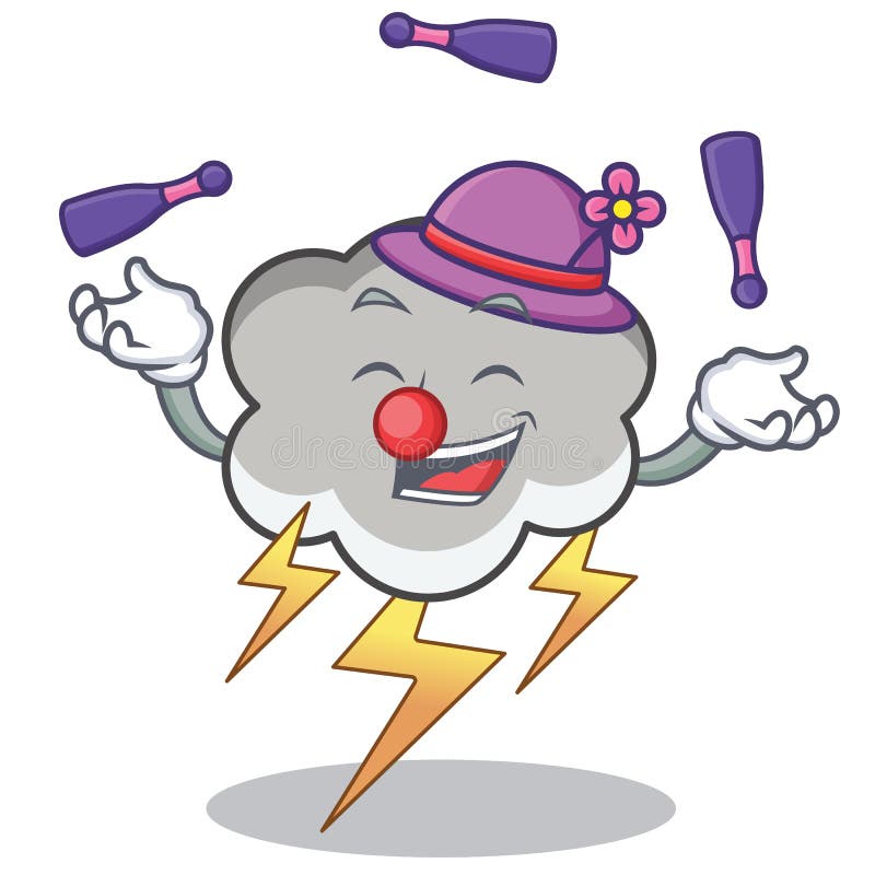 Juggling Thunder Cloud Character Cartoon Stock Vector - Illustration of ...