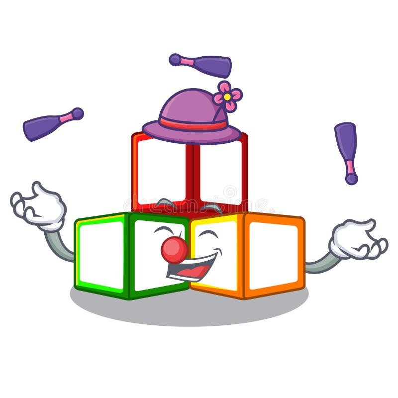 Juggling Toy Blocks on Cube Boxes Mascot Stock Vector - Illustration of ...