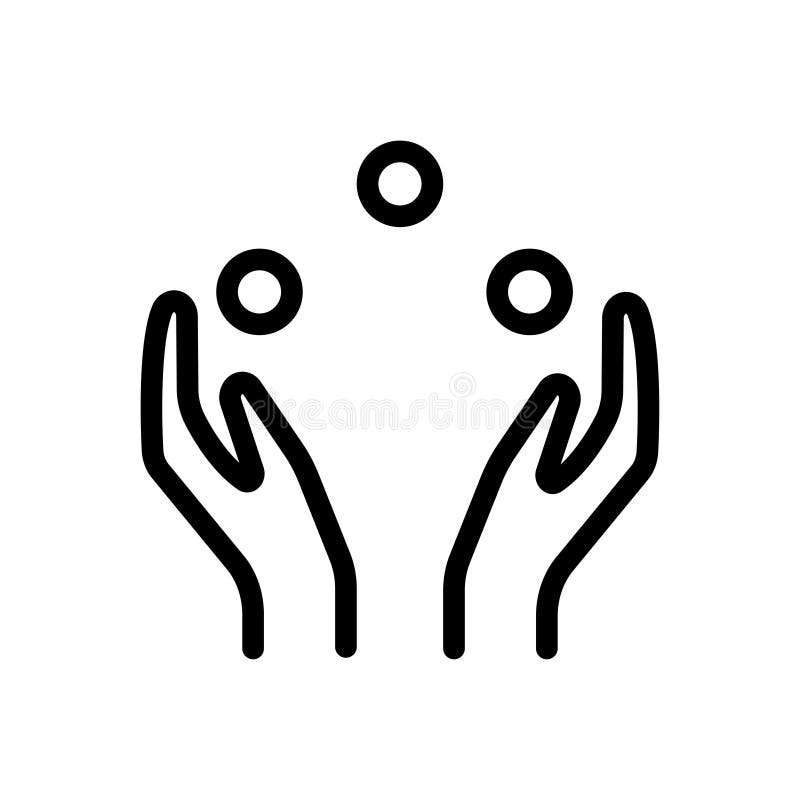 Juggling Vector Thin Line Icon Stock Vector - Illustration of icon ...