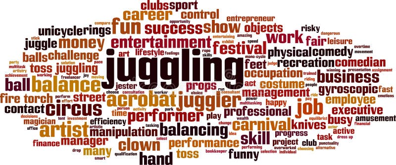 Juggling word cloud stock vector. Illustration of party - 172615445