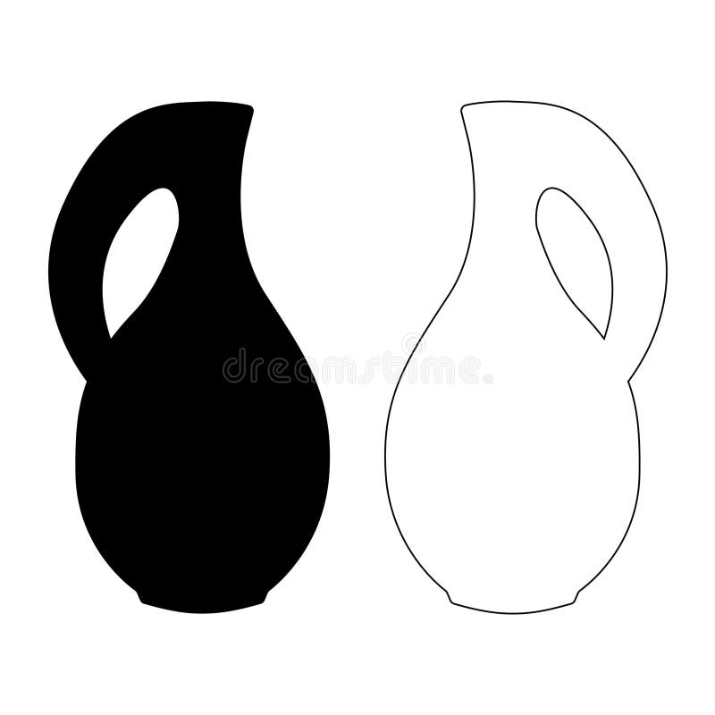 Jugs in a Simple Shape with a Silhouette and Outline by Black Stock ...