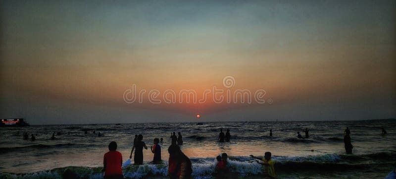 Juhu beach in India editorial stock photo. Image of cloud - 246182223
