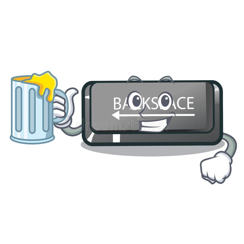 With Juice Backspace Button Installed on Cartoon Keyboard Stock Vector ...