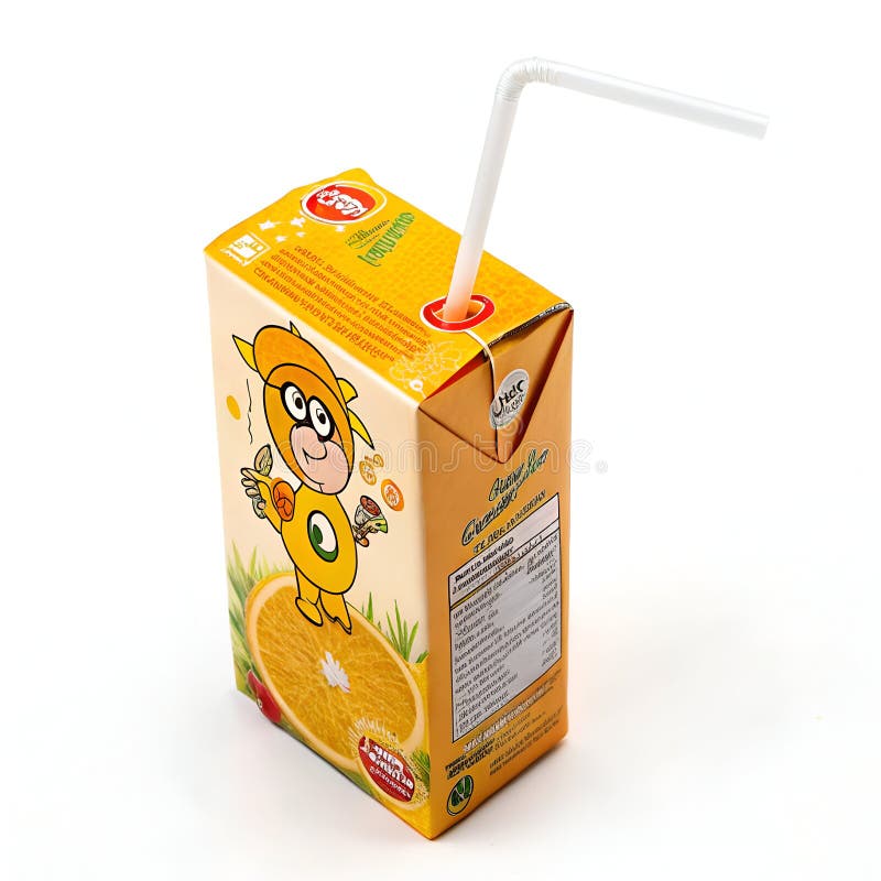Juice Box with Straw stock illustration. Illustration of packaging ...