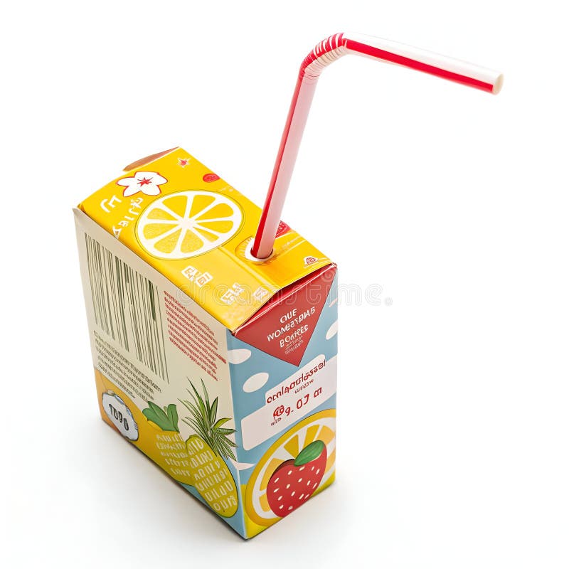 Juice Box with Straw stock illustration. Illustration of snack - 356663715