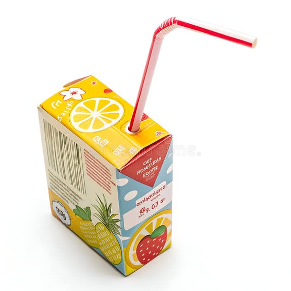Juice Box with Straw stock illustration. Illustration of snack - 356663715