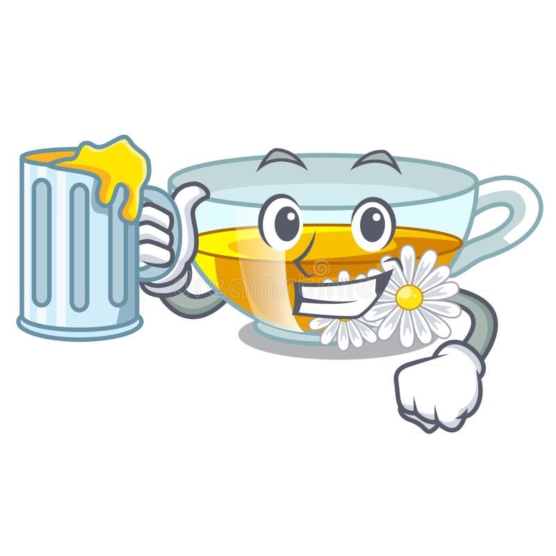 With Juice Chamomile Tea in the Cartoon Shape Stock Vector ...