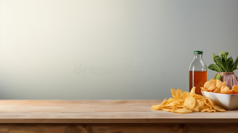 Juice and Chips with a Copy Space Stock Image - Image of cola, sandwich ...