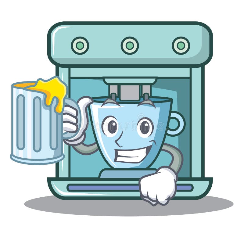 With Juice Coffee Maker Character Cartoon Stock Vector - Illustration ...