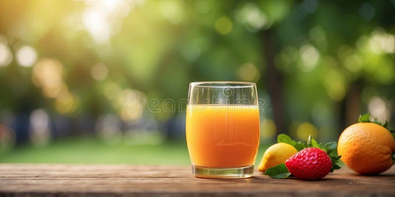 Juice Commercial Decoration at Park with Soft Focus Light and Bokeh ...
